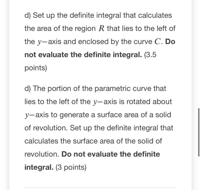 Solved Q2 (19 points) Let C be the parametric curve defined | Chegg.com