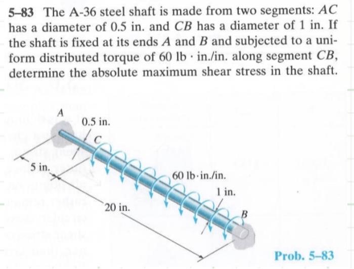 Solved 5-83 The A-36 steel shaft is made from two segments: | Chegg.com