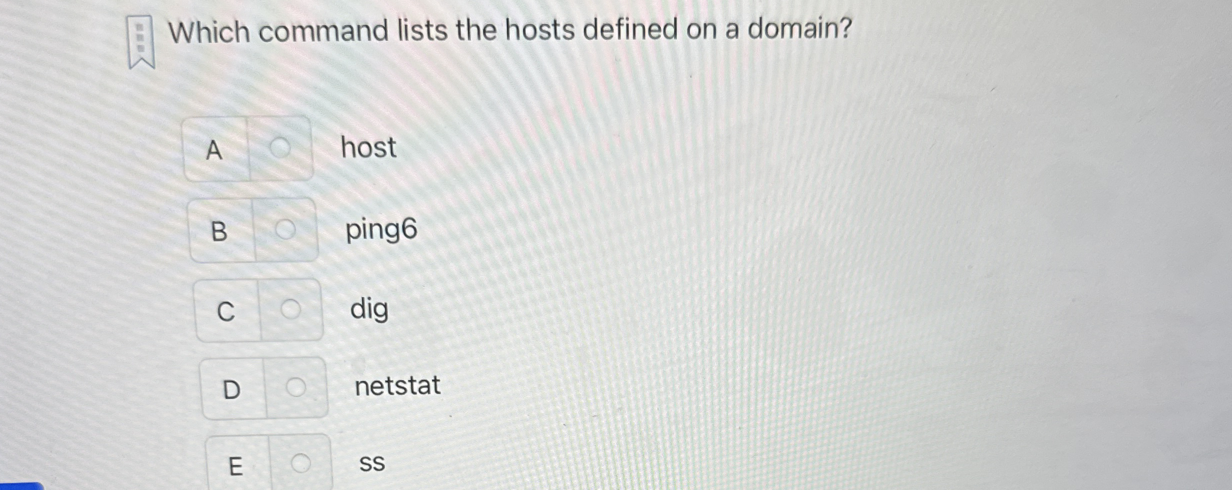 Solved Which command lists the hosts defined on a | Chegg.com
