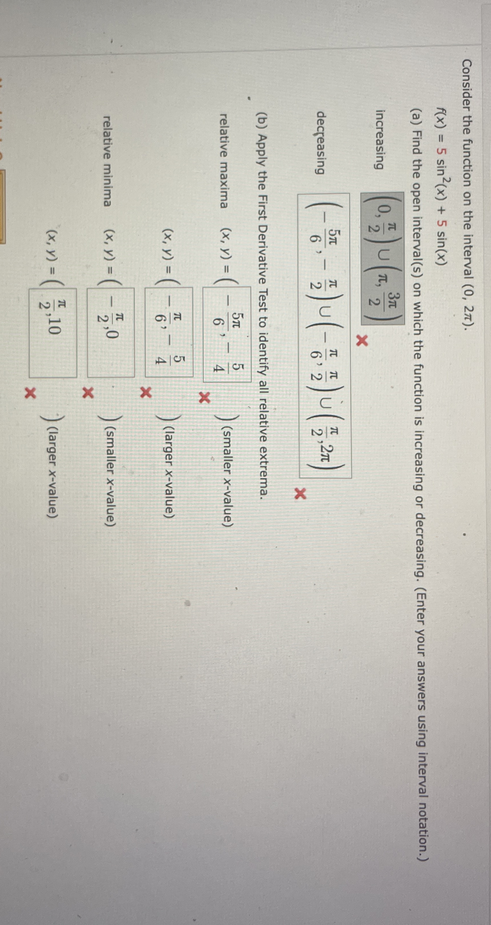 Solved Consider the function on the interval | Chegg.com