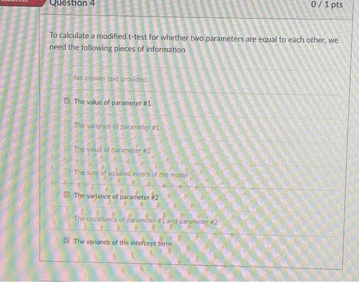 Solved To calculate a modified t-test for whether two | Chegg.com