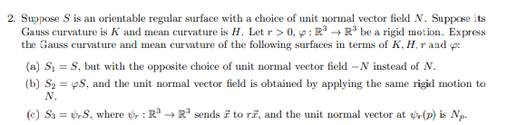 Solved Suppose S ﻿is an orientable regular surface with a | Chegg.com