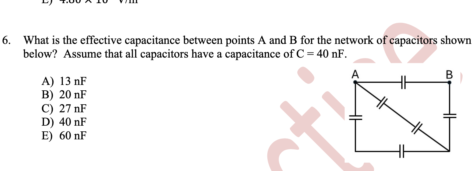 Solved What is the effective capacitance between points A | Chegg.com