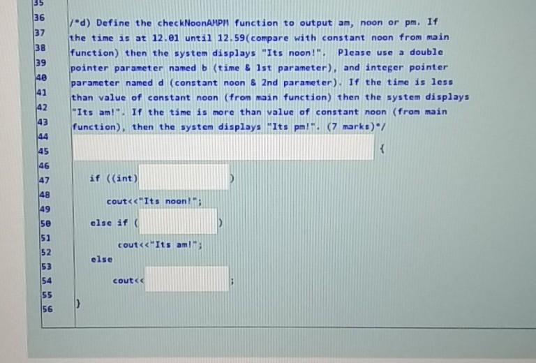 Solved 1 2 #include using namespace std; M'a) Declare | Chegg.com