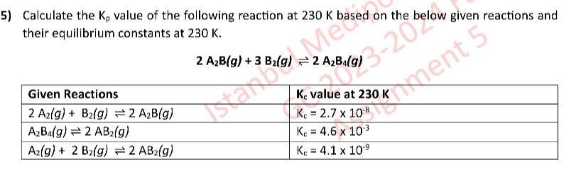 Solved Calculate the K_(p) value of the following reaction | Chegg.com