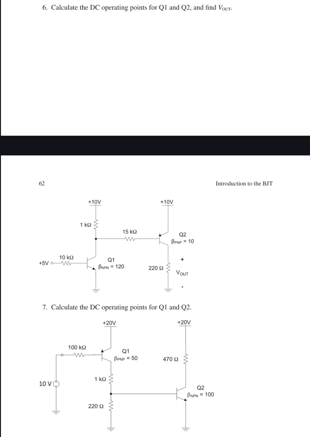 Solved 6. Calculate the DC operating points for Q1 and Q2, | Chegg.com
