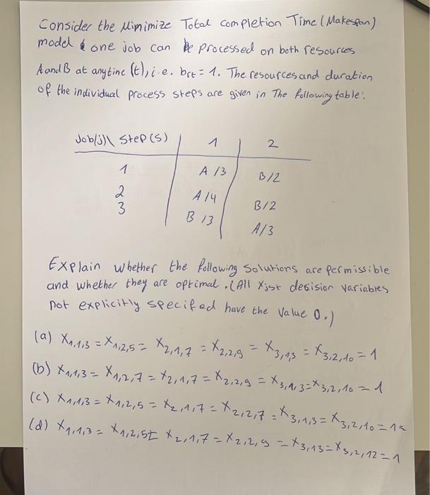 Solved Consider the Mimimize Total completion Time | Chegg.com