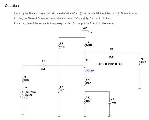 Solved Question 1 By Using the Thevenin's method calculate | Chegg.com