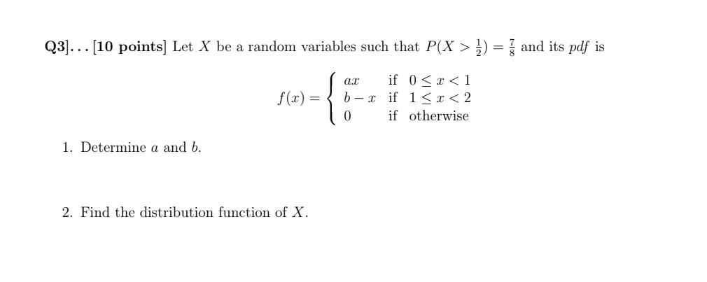 Solved hQ3]... [10 ﻿points] ﻿Let x ﻿be a random variables | Chegg.com