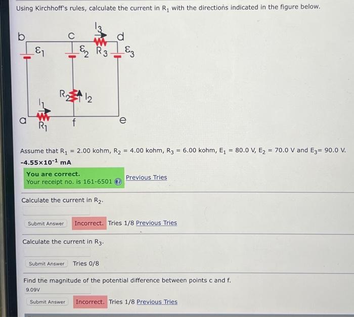 Solved Using Kirchhoff's rules, calculate the current in R1 | Chegg.com