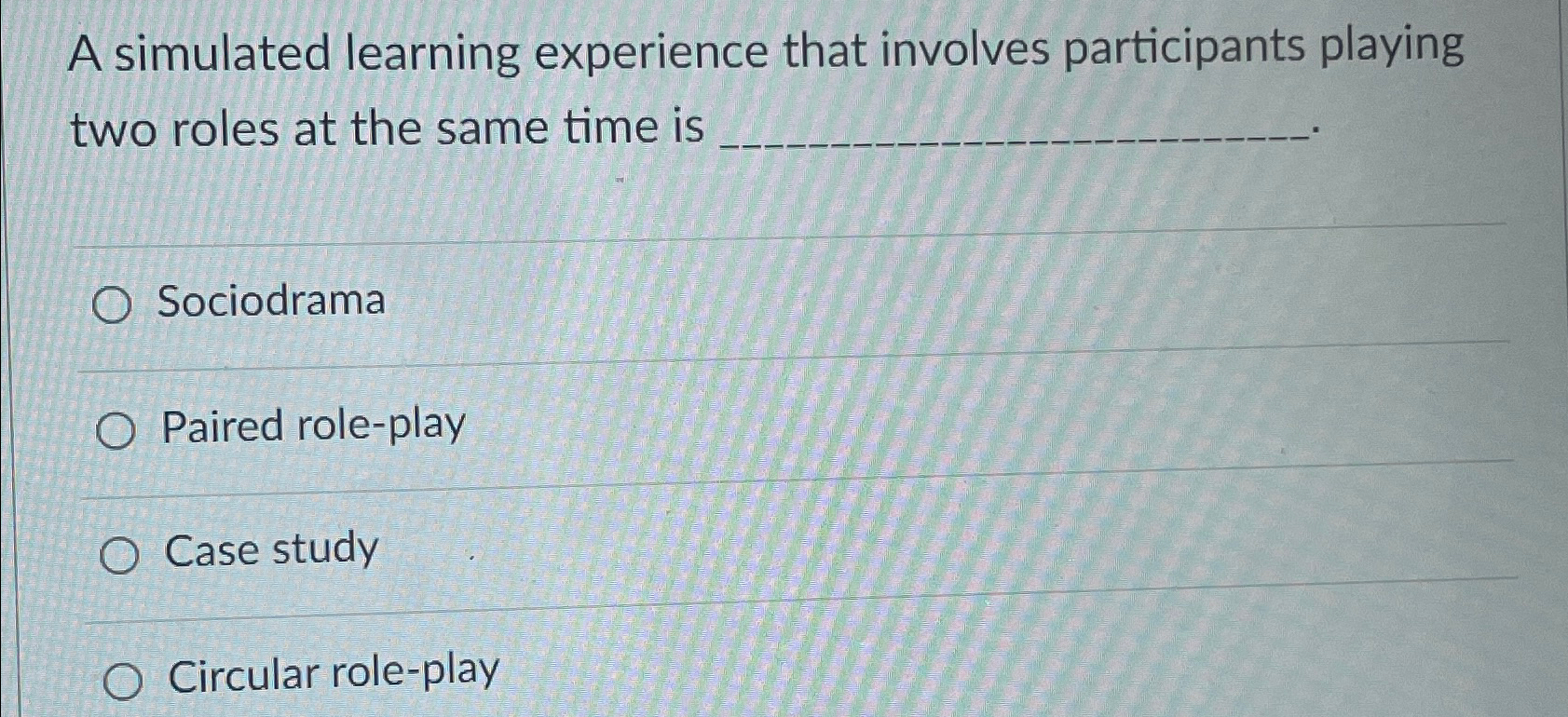 Solved A simulated learning experience that involves | Chegg.com