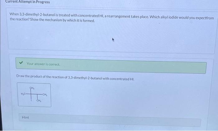 Solved When 3,3-dimethyl-2-butanol is treated with | Chegg.com