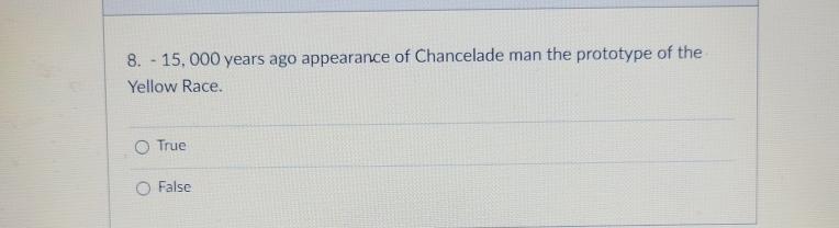 Solved -15,000 ﻿years ago appearance of Chancelade man the | Chegg.com