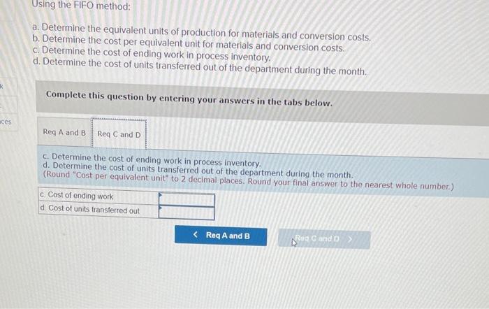 Required: Using the FIFO method: a. Determine the | Chegg.com