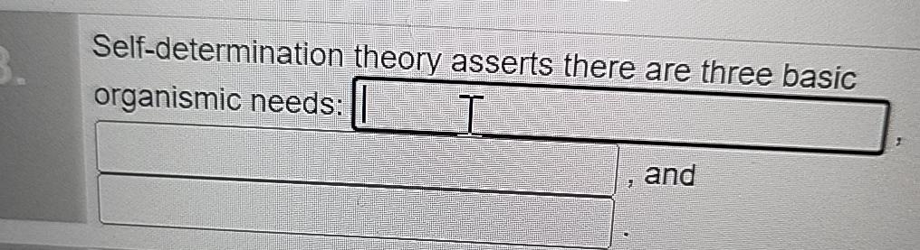 Solved Self-determination theory asserts there are three | Chegg.com