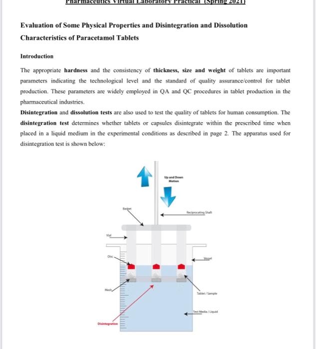 Solved Evaluation of Some Physical Properties and | Chegg.com