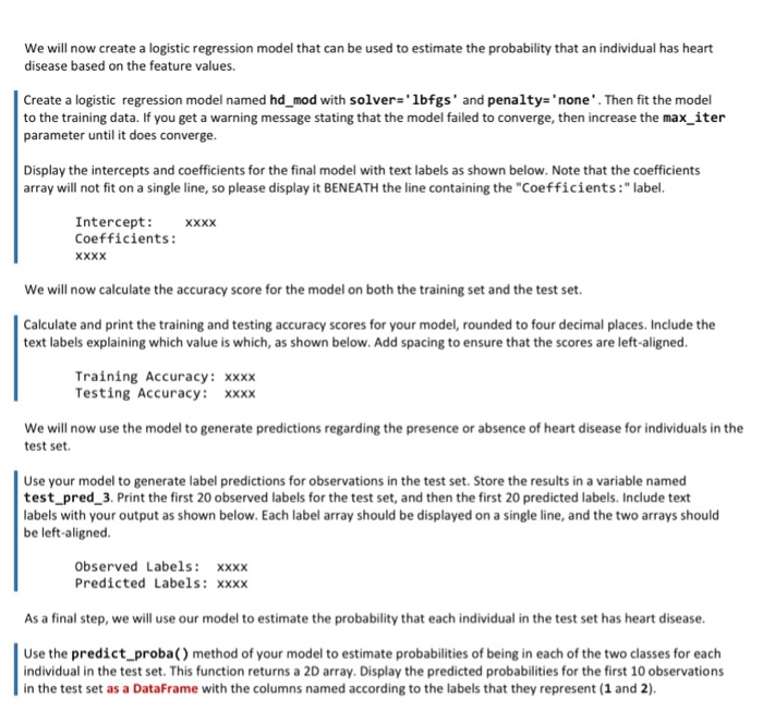 Solved Python Dataset: heart_disease.txt (dataset shown | Chegg.com