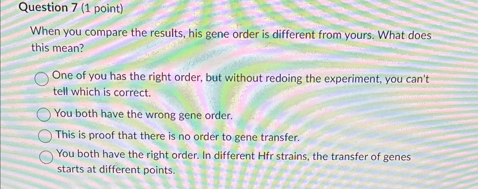 Solved Question 7 (1 point)\\nWhen you compare the results, | Chegg.com