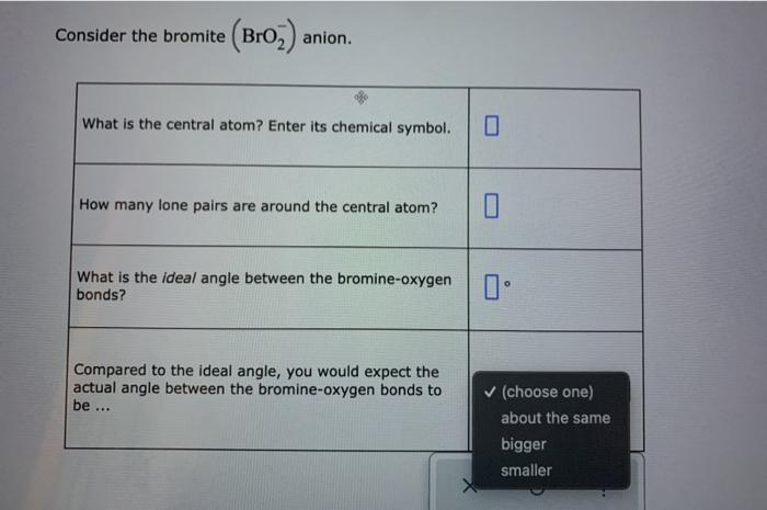 Solved Consider the bromite (Bro,) anion. What is the | Chegg.com