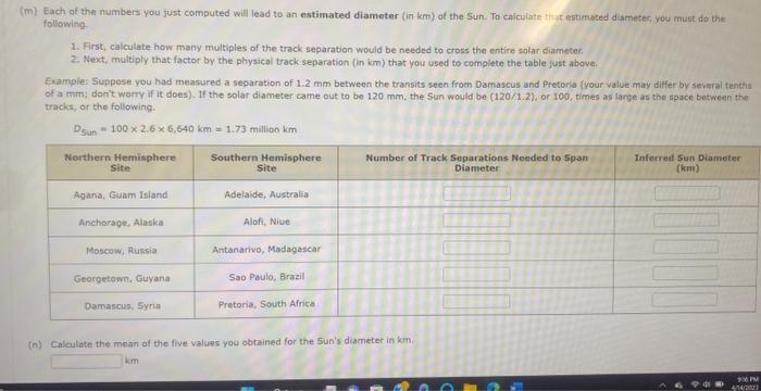 Solved (m) Each of the numbers you just computed will lead | Chegg.com