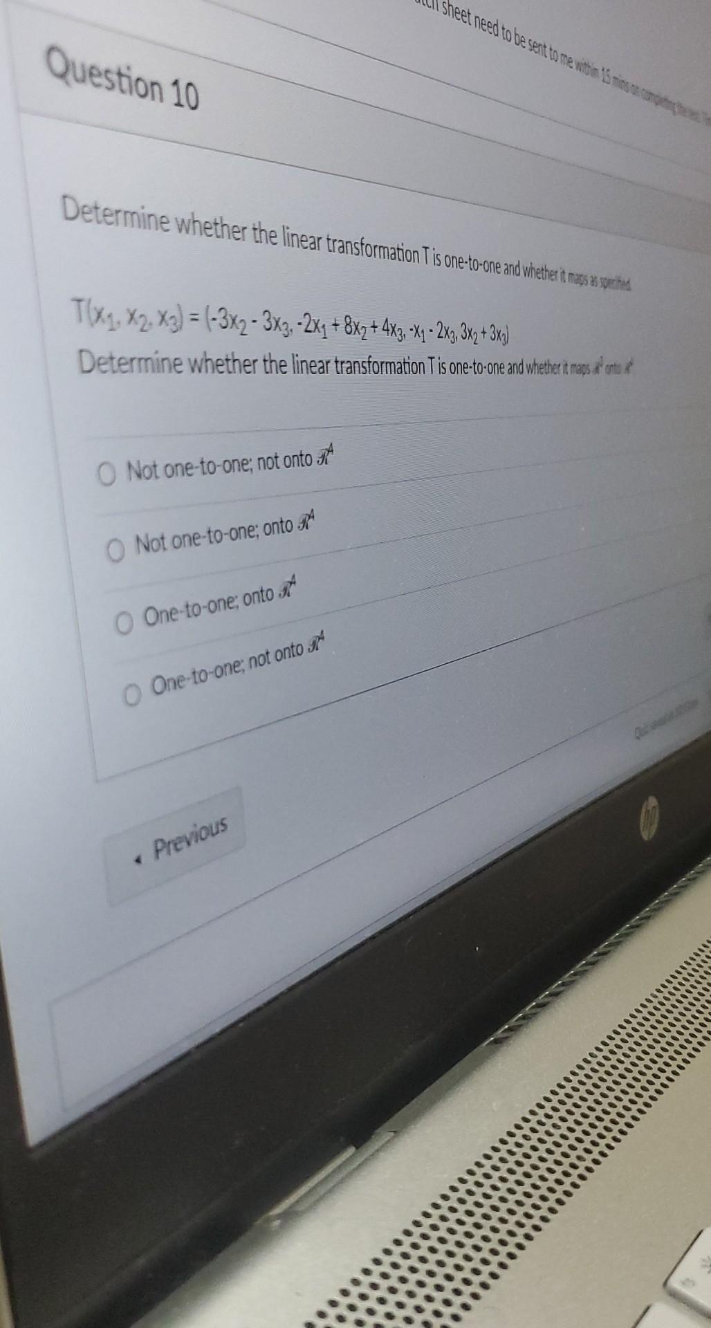 Solved Determine whether the linear transformation Tis | Chegg.com
