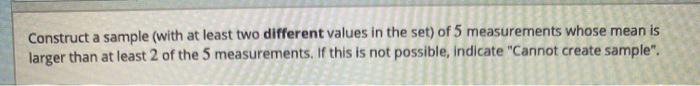 Solved Construct a sample (with at least two different | Chegg.com