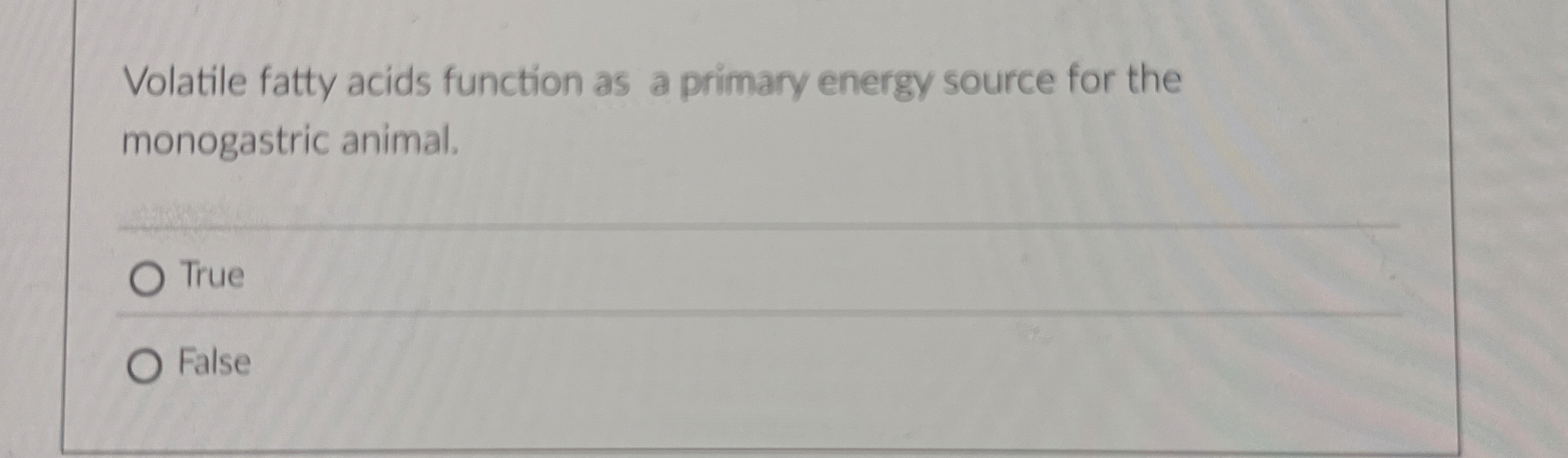Solved Volatile fatty acids function as a primary energy | Chegg.com