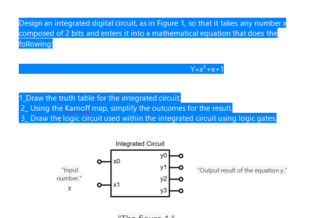 Solved Design an integrated digital circuit, as in Figure 1 | Chegg.com