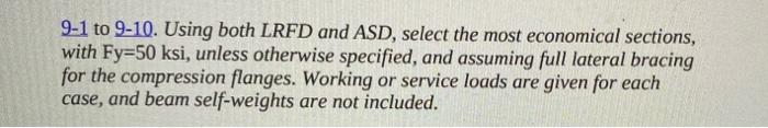 Solved 2. 9-2. FIGURE P9-29-1 to 9-10. Using both LRFD and | Chegg.com