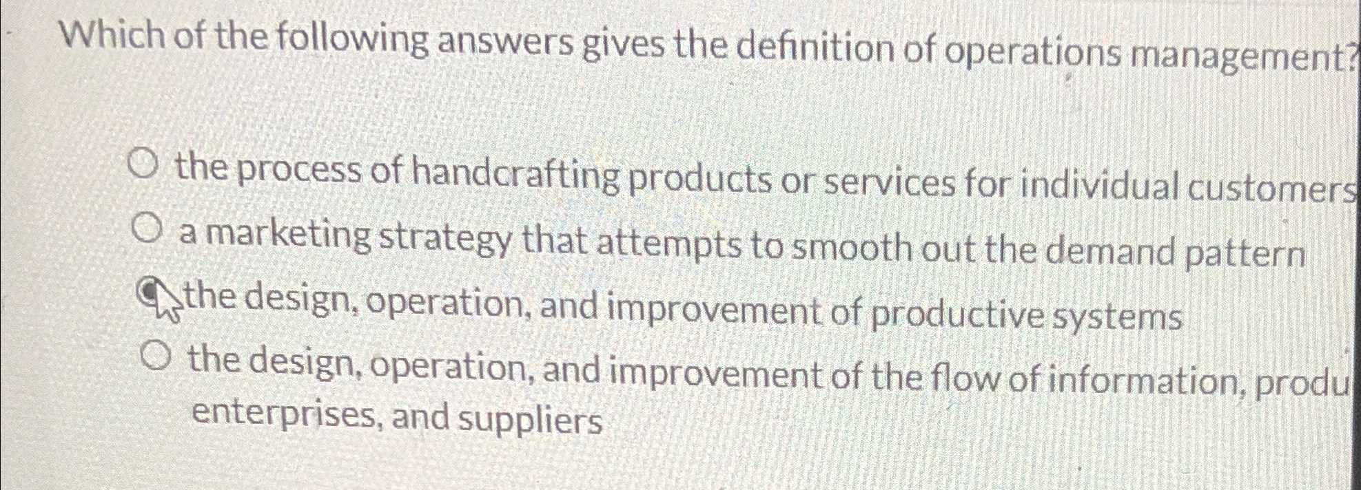 Solved Which of the following answers gives the definition | Chegg.com