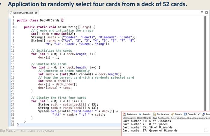 Solved please provide an alternative of this code, randomly | Chegg.com