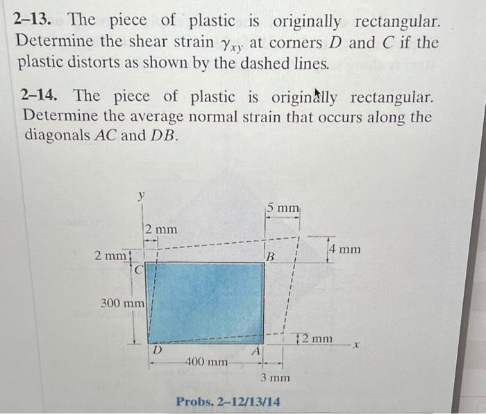 Solved 2–13. The piece of plastic is originally rectangular. | Chegg.com