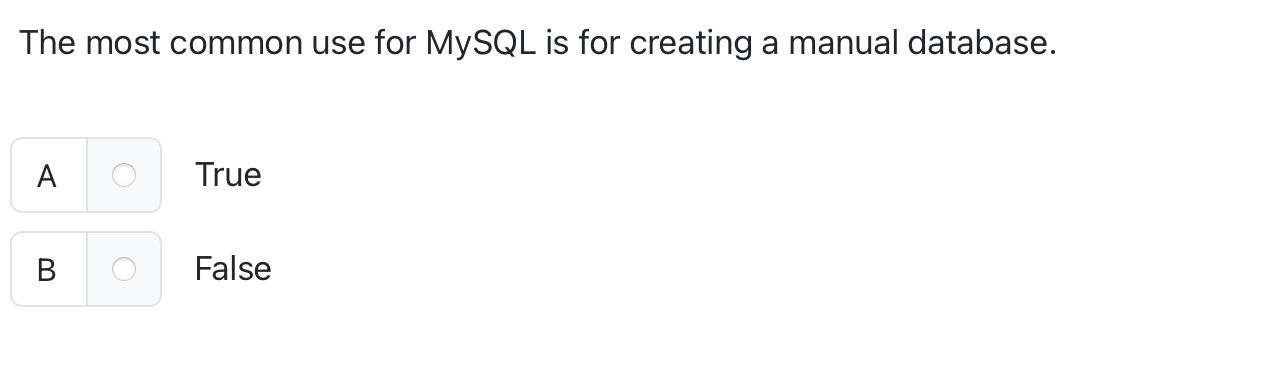 Solved The most common use for MySQL is for creating a | Chegg.com