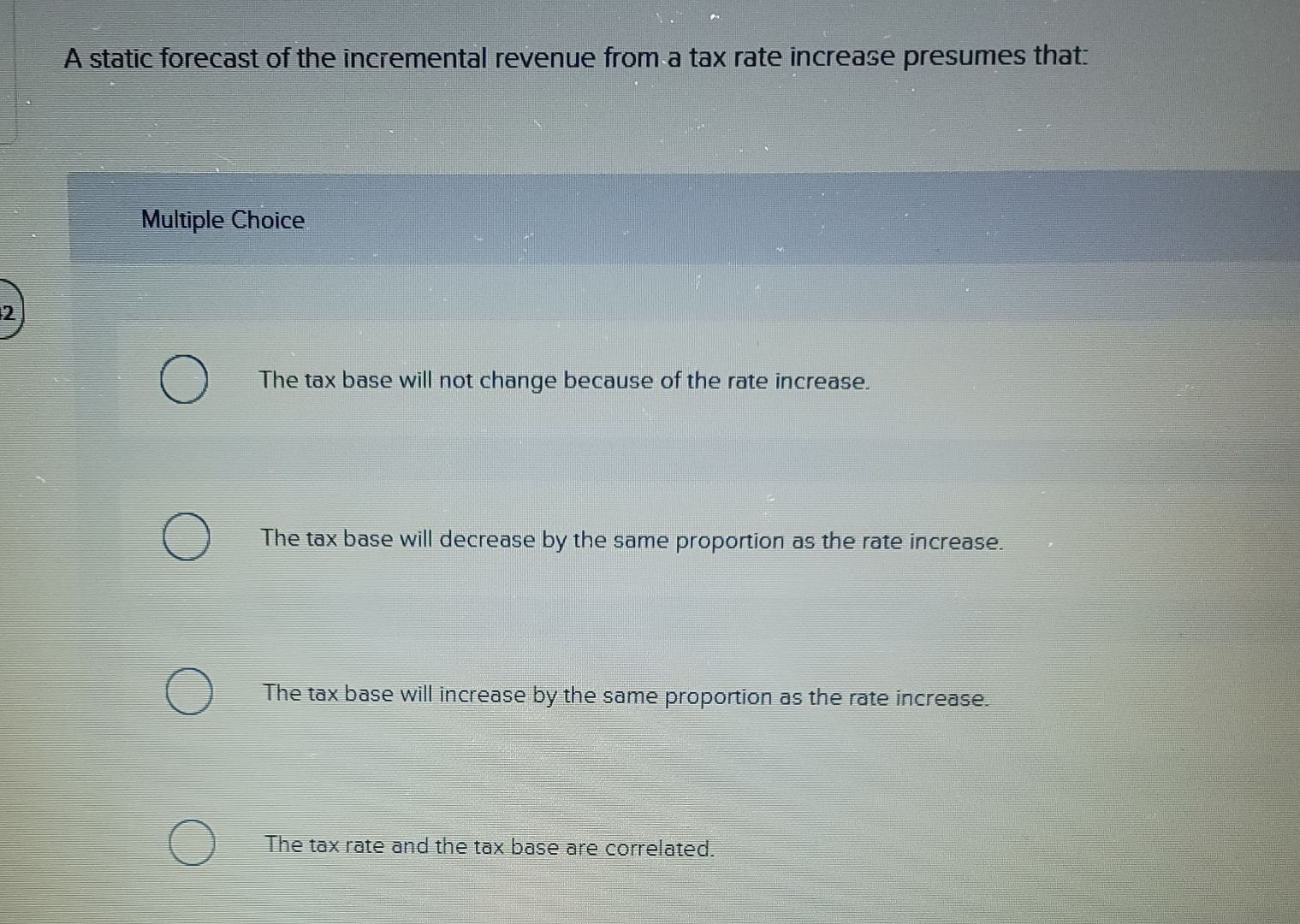 Solved A static forecast of the incremental revenue from a | Chegg.com