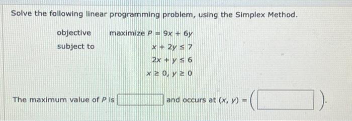 Solved Solve the following linear programming problem, using | Chegg.com