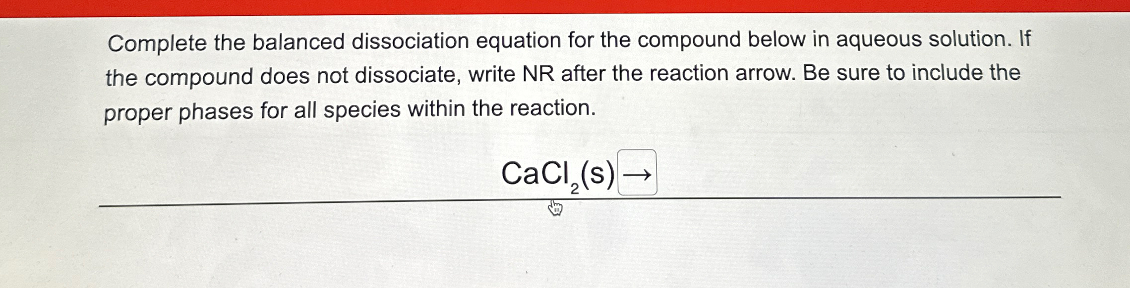 Solved Complete the balanced dissociation equation for the | Chegg.com