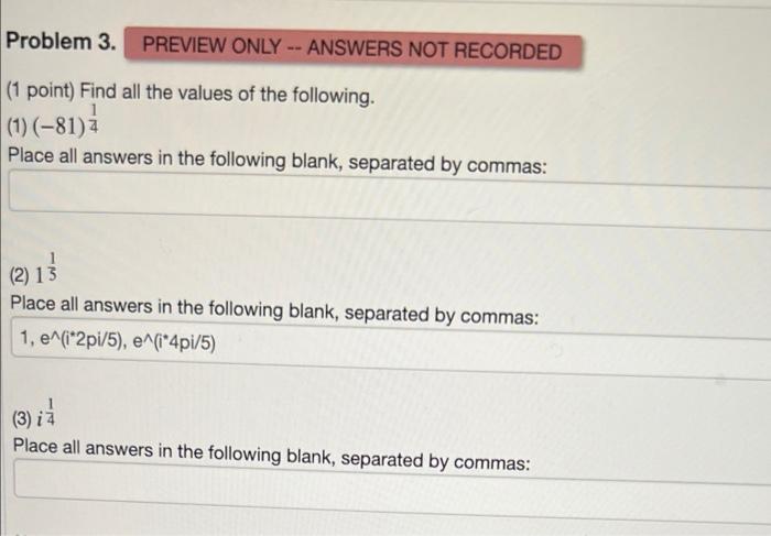 Solved Problem 1. PREVIEW ONLY -- ANSWERS NOT RECORDED r = | Chegg.com