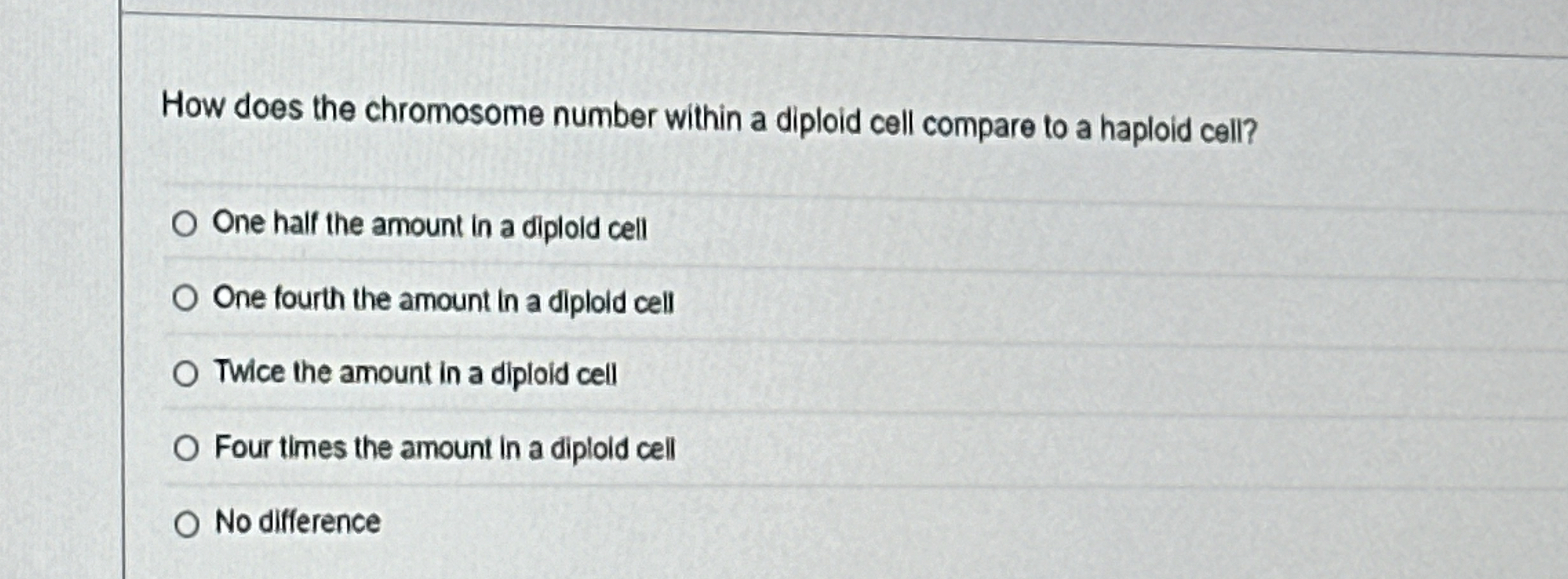 Solved How does the chromosome number within a diploid cell | Chegg.com
