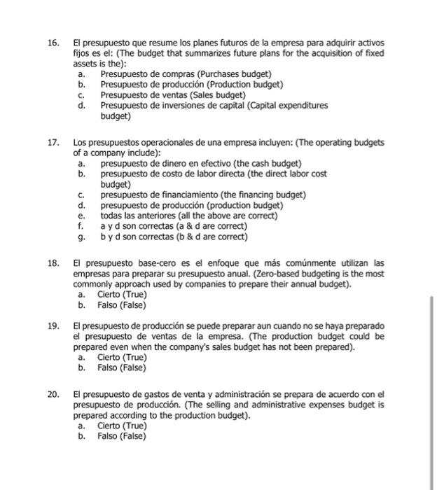Solved Premisas de selección múltiple y cierto o falso: 1. | Chegg.com