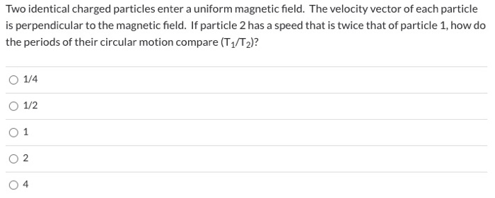 Solved Two identical charged particles enter a uniform | Chegg.com