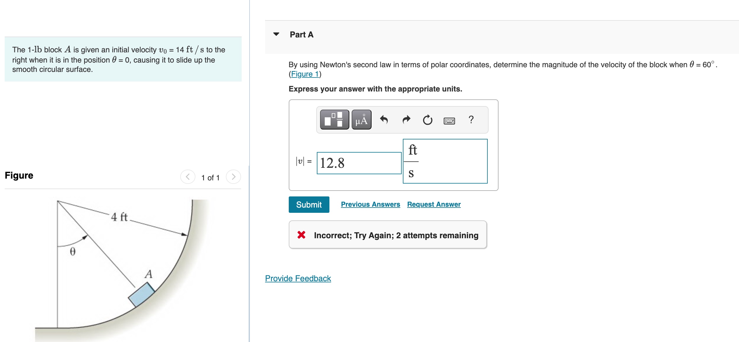 Solved The 1-lb ﻿block A ﻿is given an initial velocity | Chegg.com