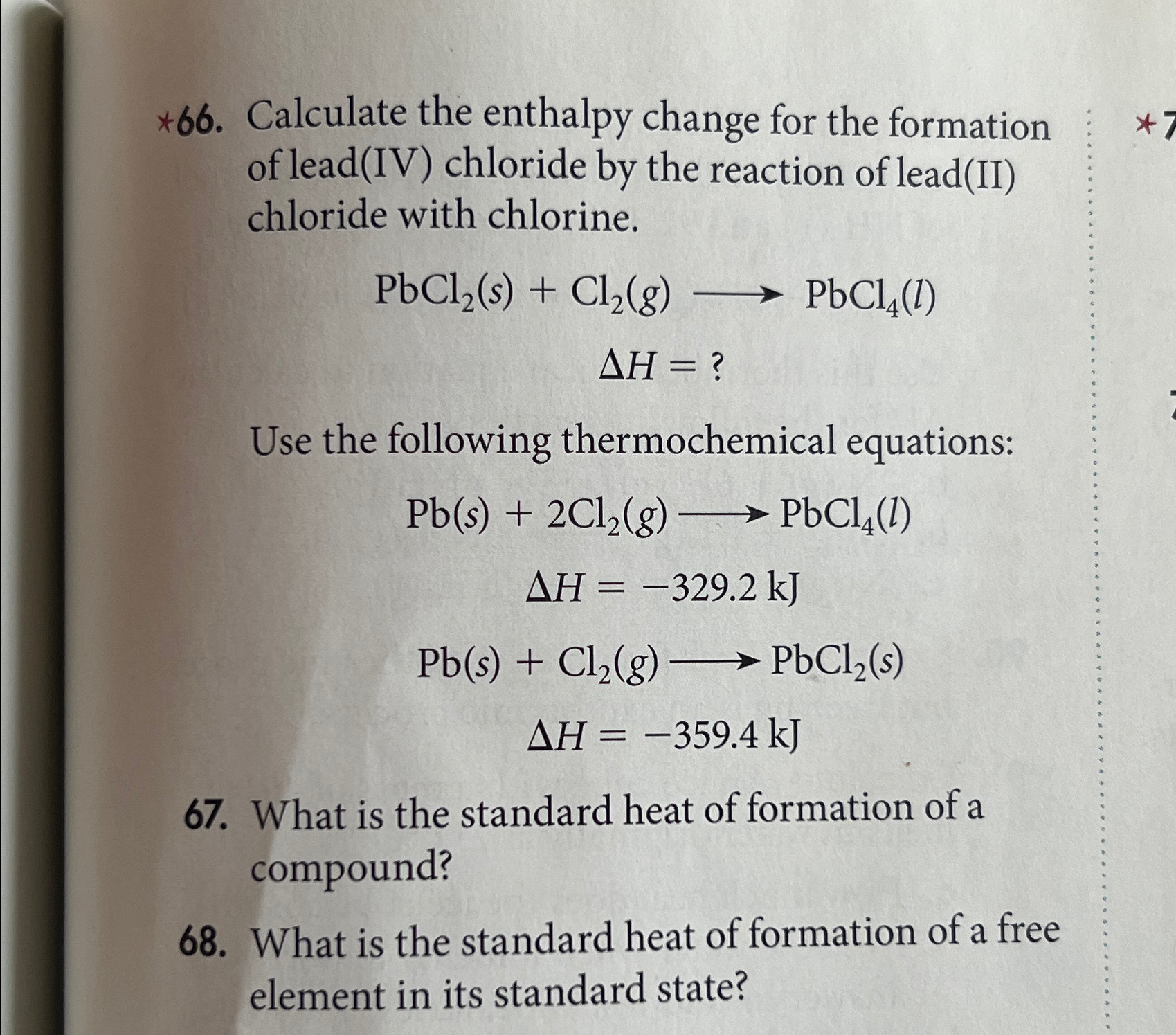 Solved *66. ﻿Calculate the enthalpy change for the formation | Chegg.com
