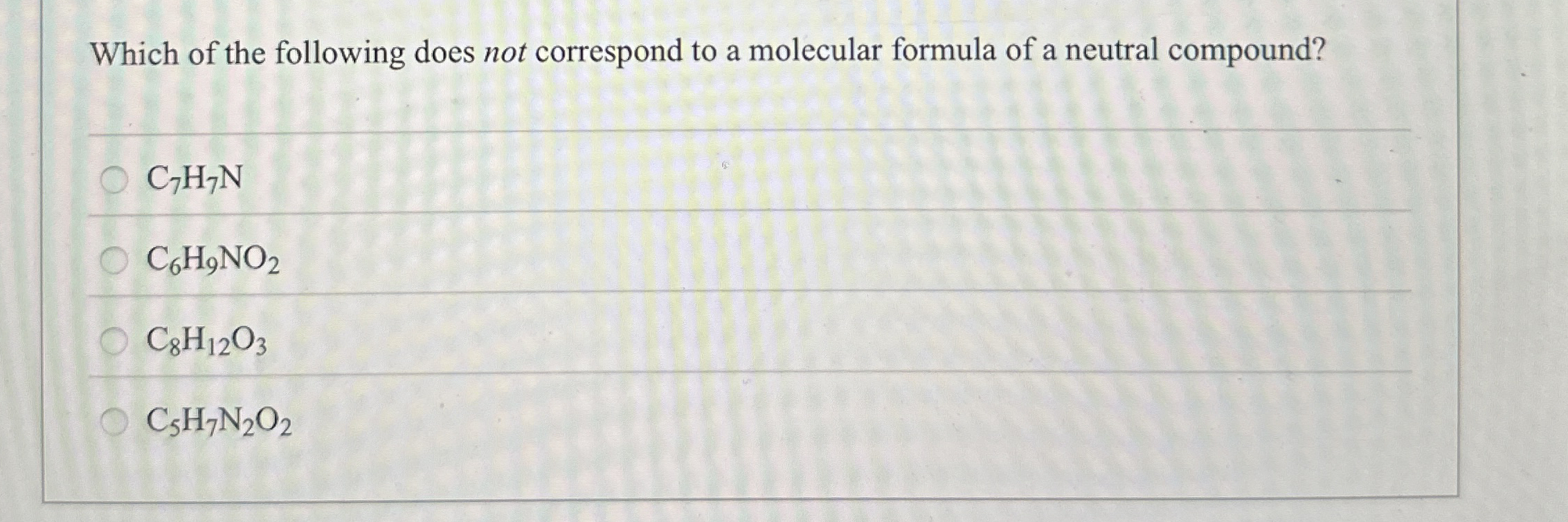 Solved Which of the following does not correspond to a | Chegg.com