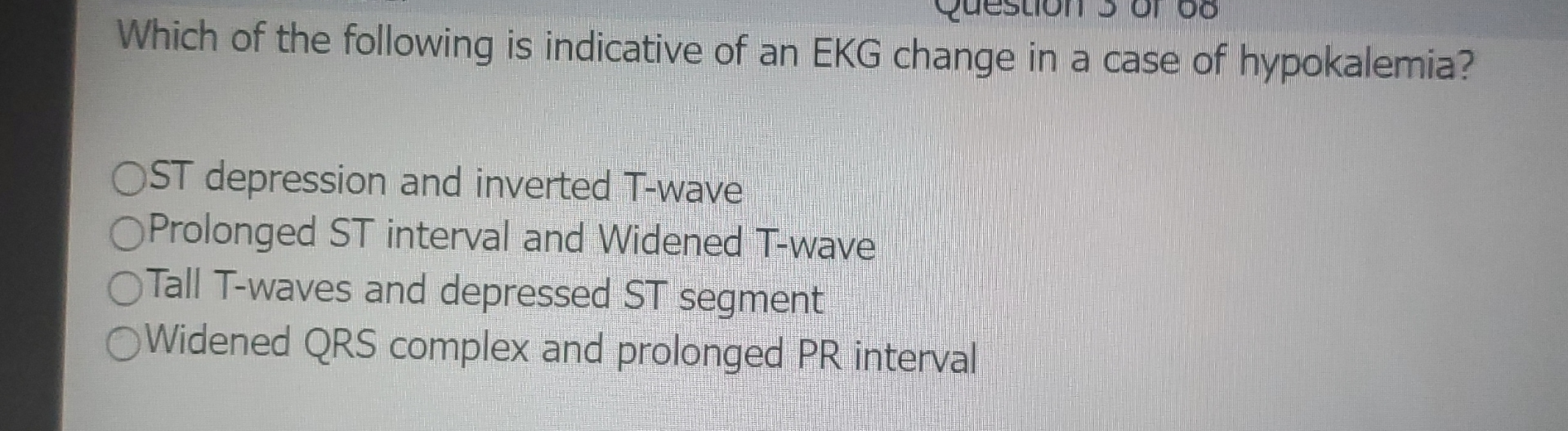 Solved Which of the following is indicative of an EKG change | Chegg.com