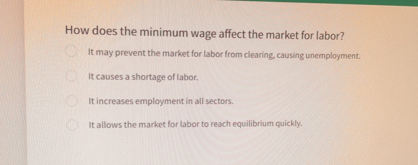 Solved How does the minimum wage affect the market for | Chegg.com