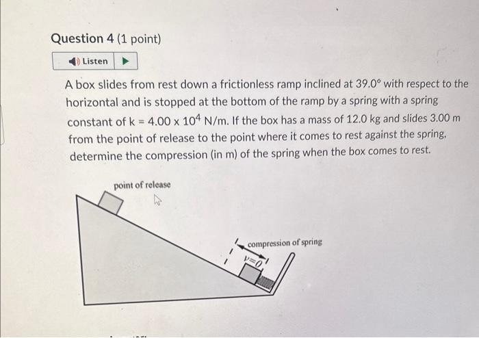 Solved A box slides from rest down a frictionless ramp | Chegg.com