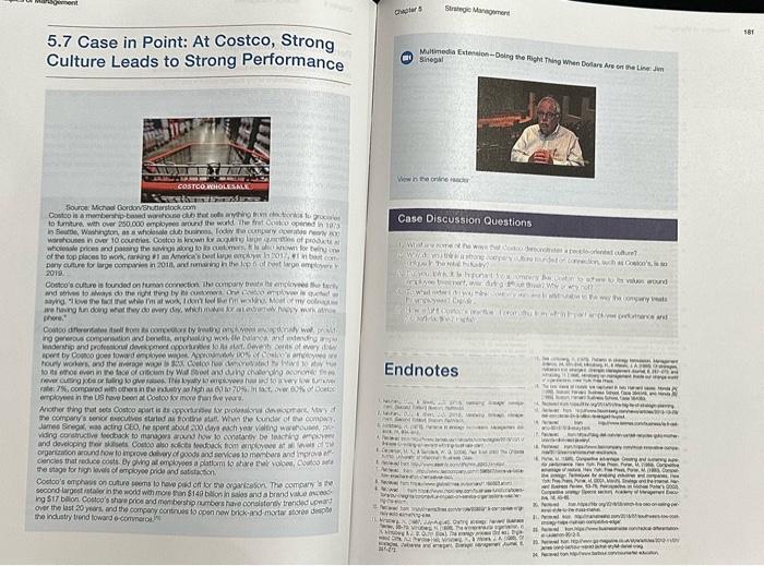 Solved 5.7 Case in Point: At Costco, Strong Culture Leads | Chegg.com