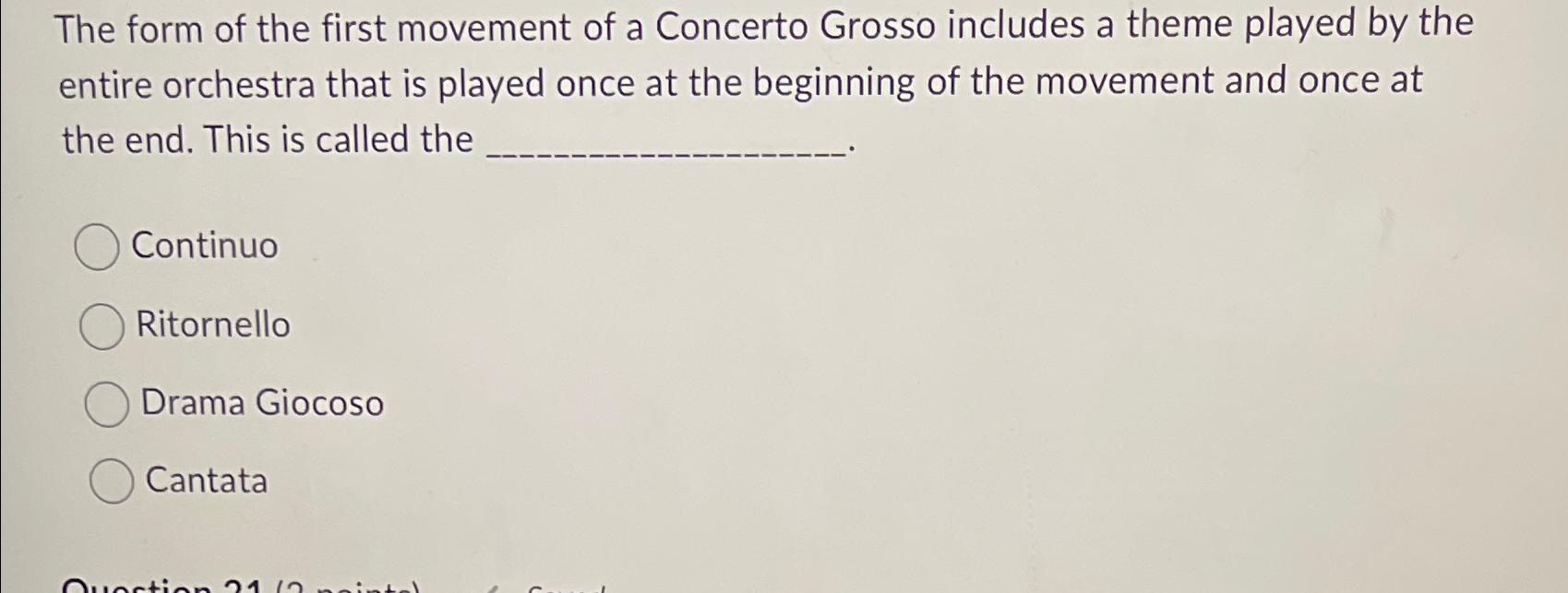 Solved The form of the first movement of a Concerto Grosso | Chegg.com