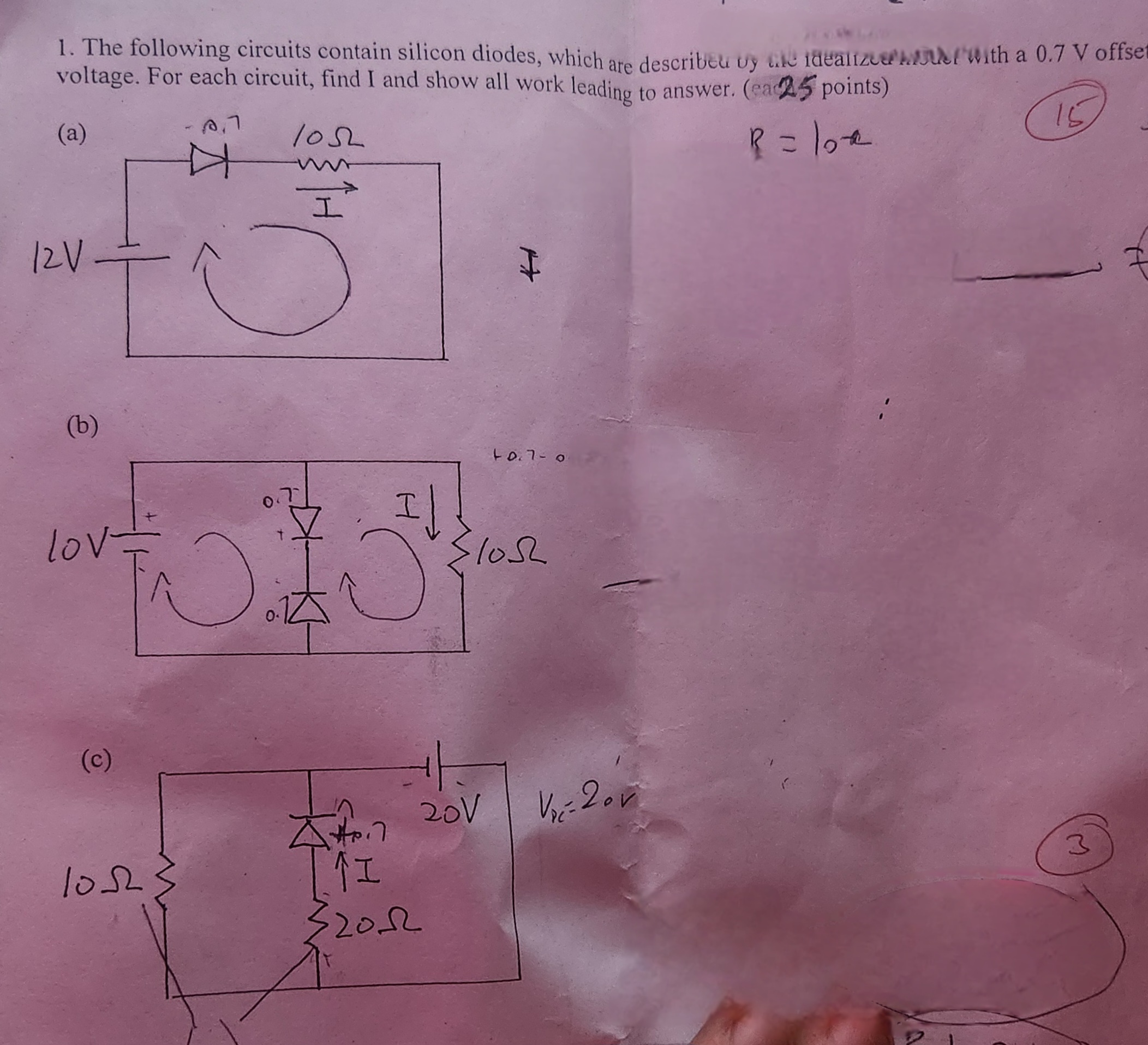 The following circuits contain silicon diodes, which | Chegg.com