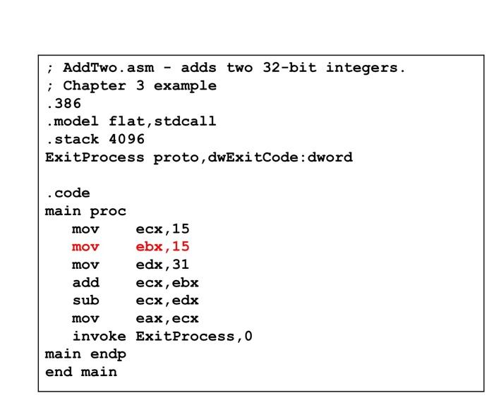 Solved Please help (in assembly language) for each | Chegg.com